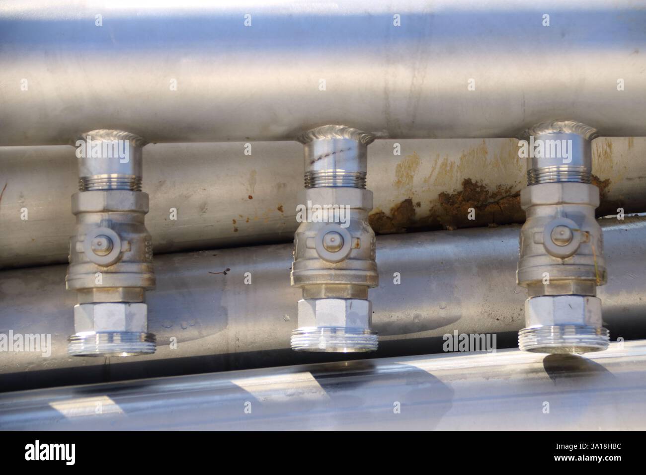 Old valves for opening and closing the air flow in a sewage treatment ...