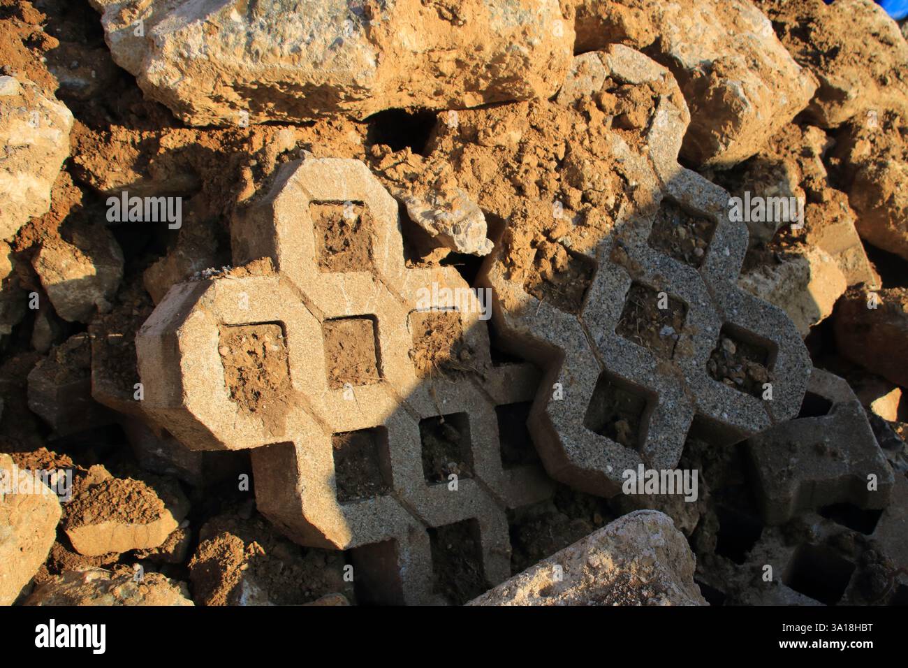 Concrete waste was stored in a pile Stock Photo - Alamy