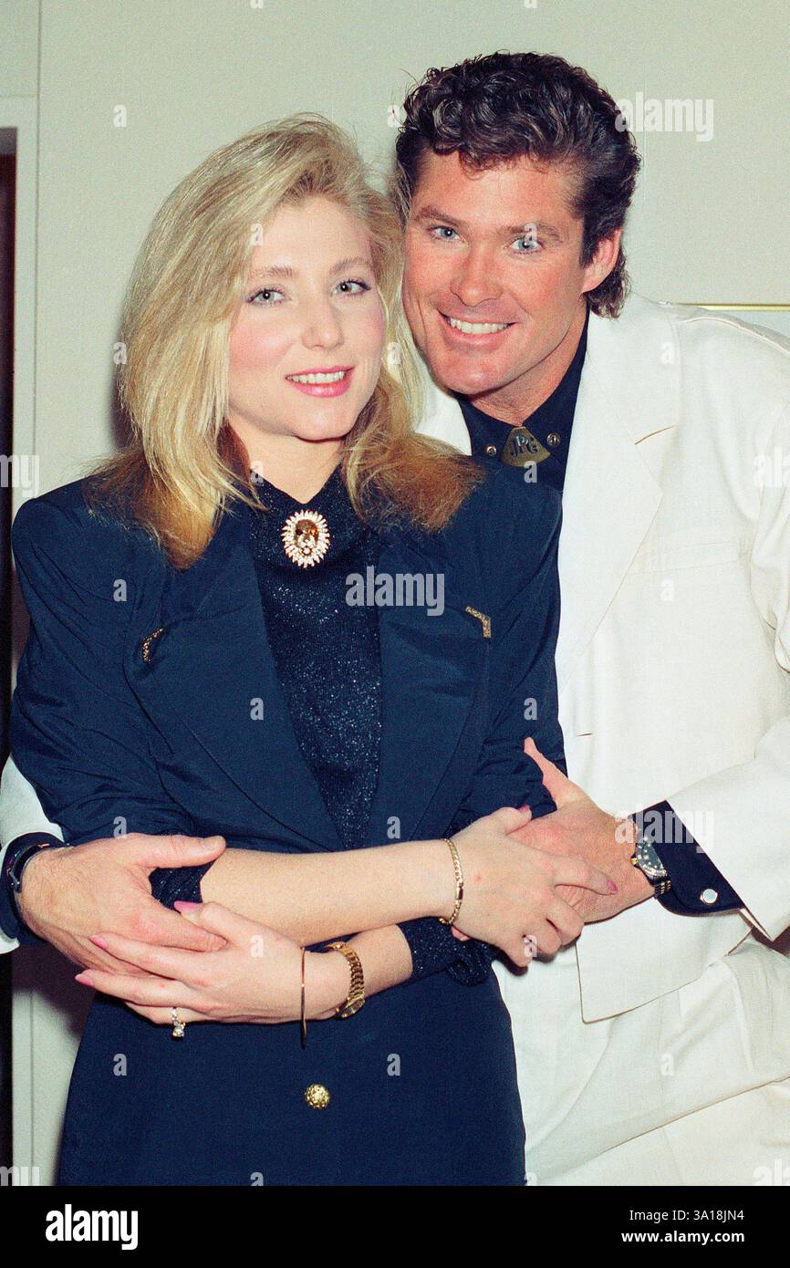 David Hasselhoff and his wife Pamela Bach, 1989 Stock Photo - Alamy