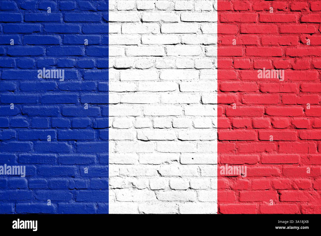 Flag of France painted on the brick wall Stock Photo - Alamy
