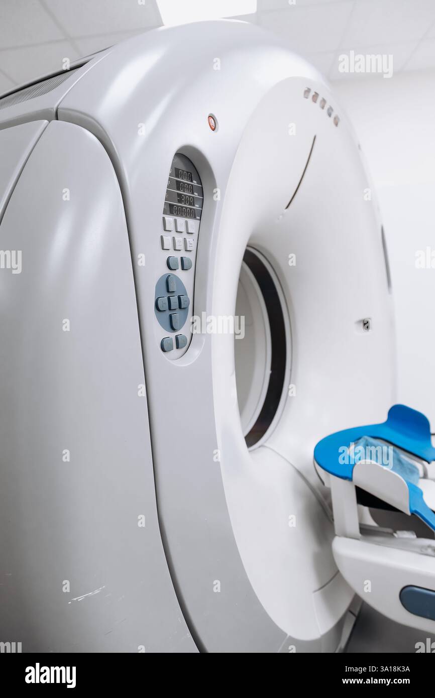 A medical CT or MRI machine is located in a diagnostic clinic ...