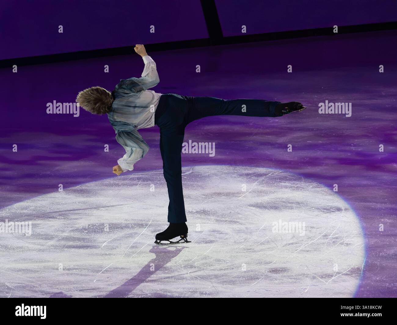 Skater performing Artistic and Technical performance on the Ice Rink ...