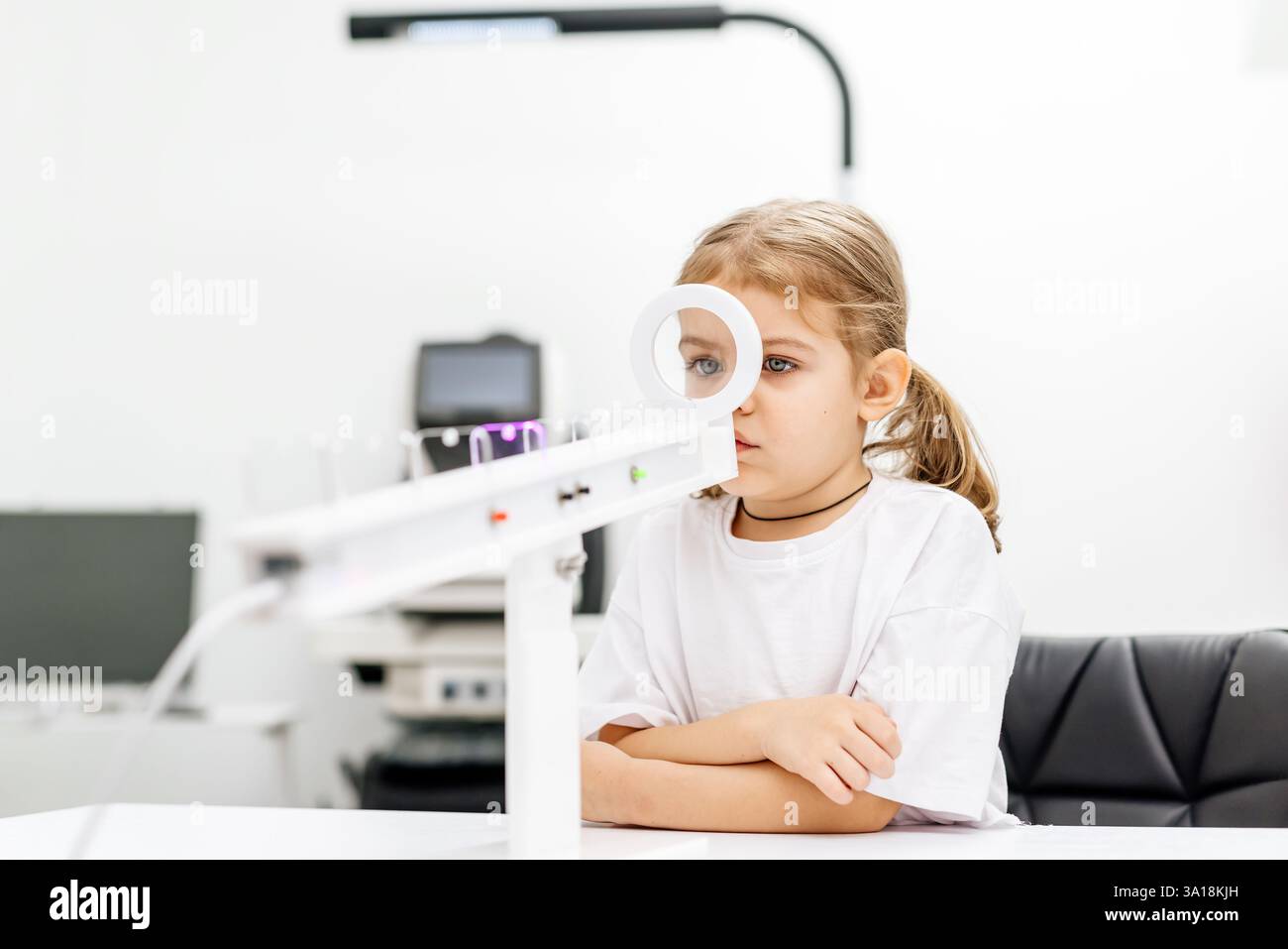 A little girl enjoys an engaging vision game on state-of-the-art ...