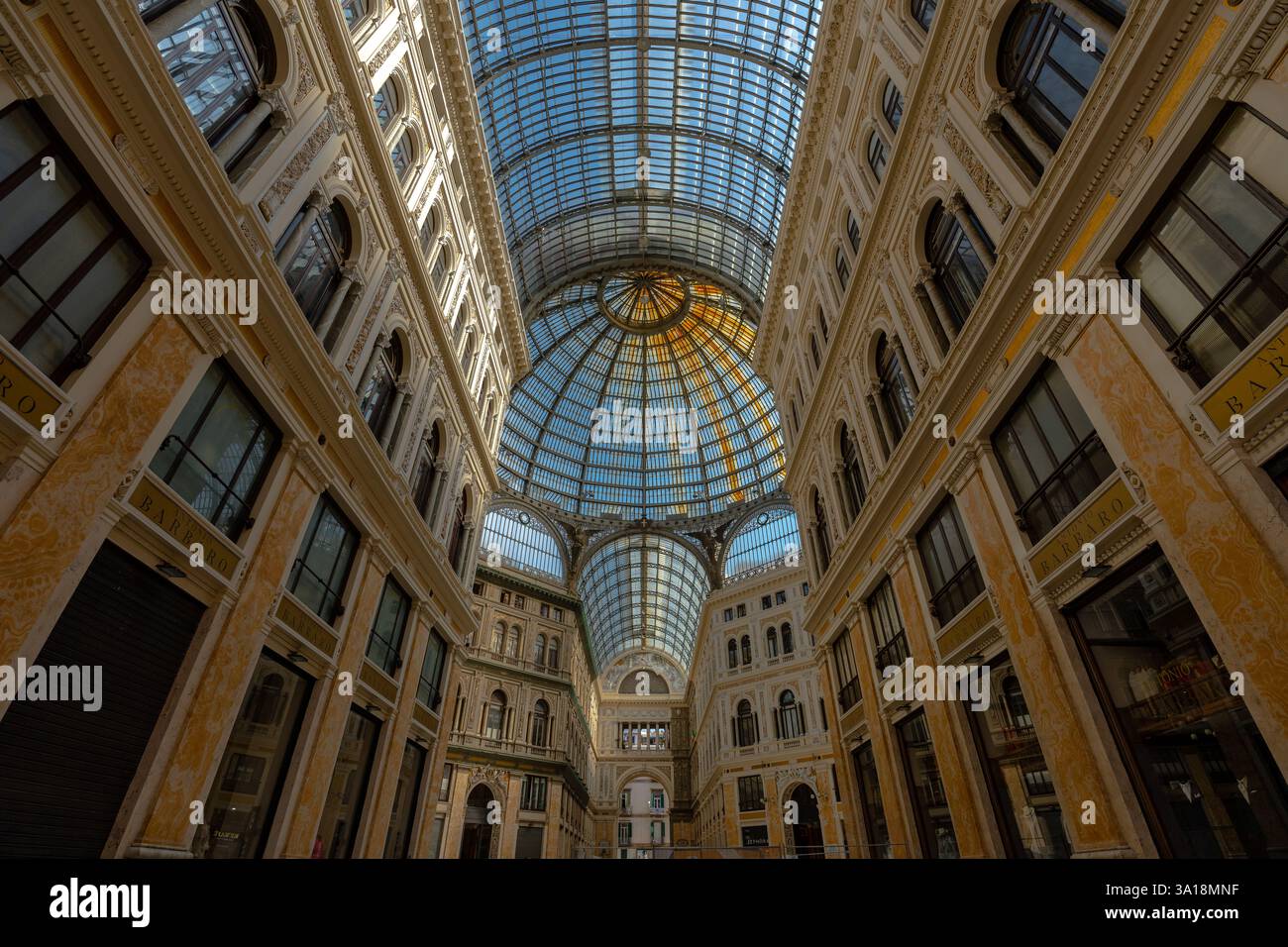Naples, Italy - May 24, 2024: The Ornate Ceiling of Galleria Umberto I ...
