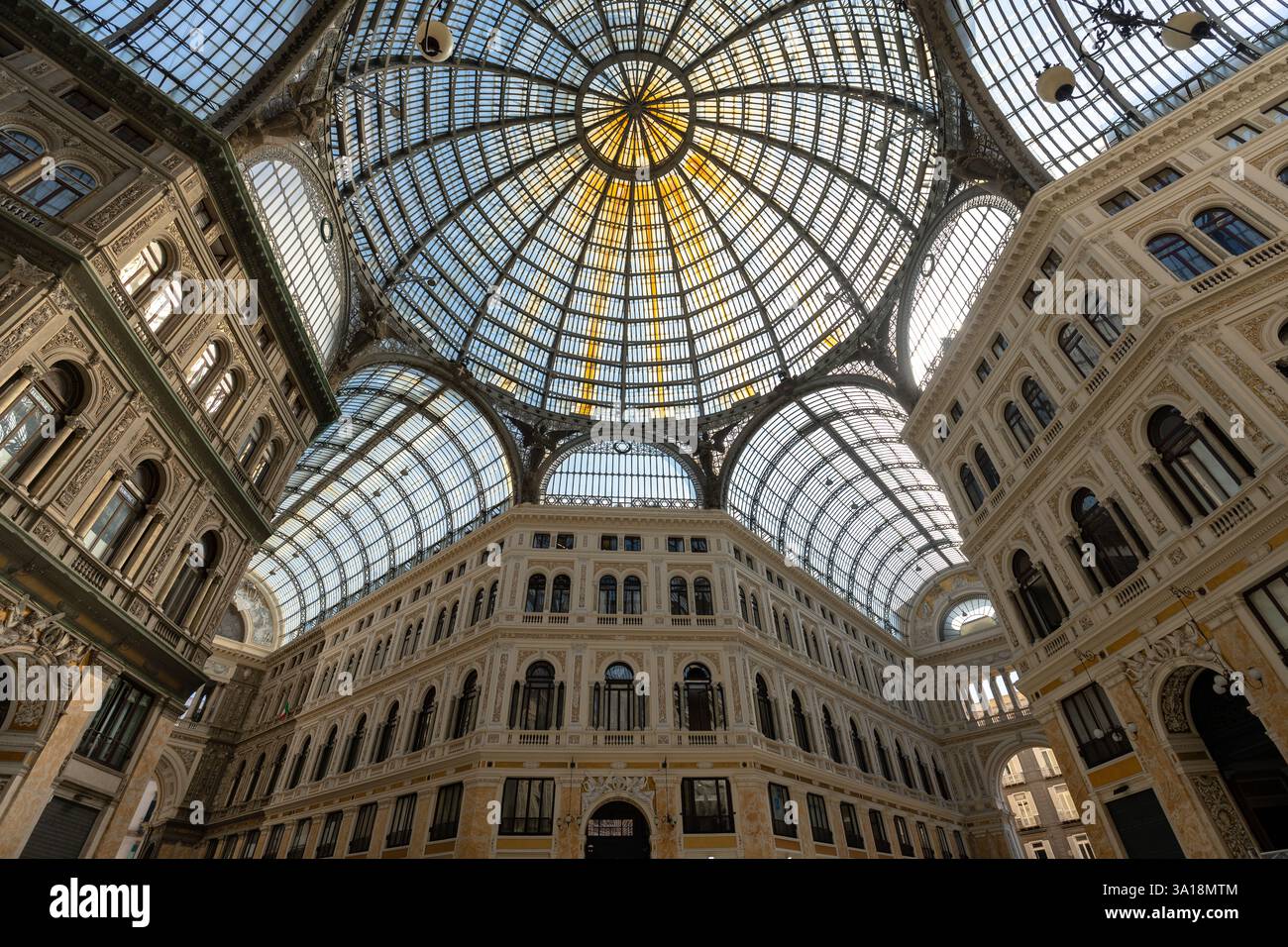 Naples, Italy - May 24, 2024: The Ornate Ceiling of Galleria Umberto I ...