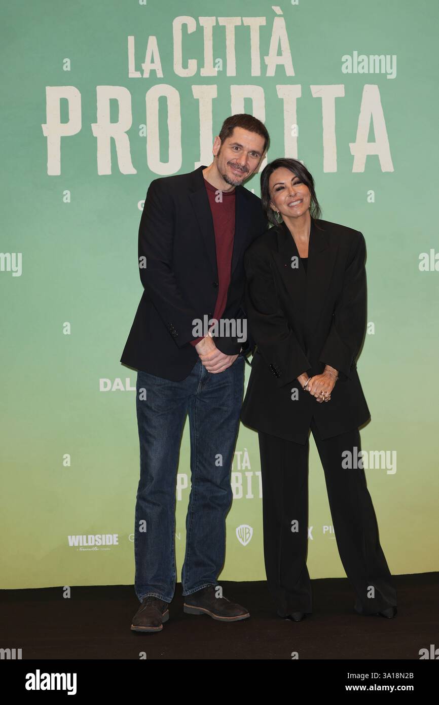 Gabriele Mainetti, Sabrina Ferilli Photocall of the press conference of the movie -La città ...