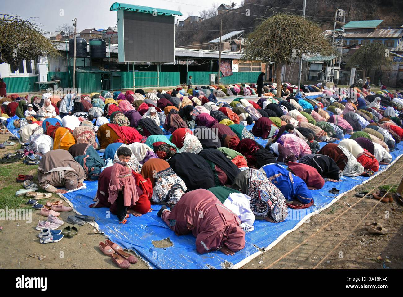 On March 7, 2025, Kashmiri Muslims women perform prayers at the Sheikh ...