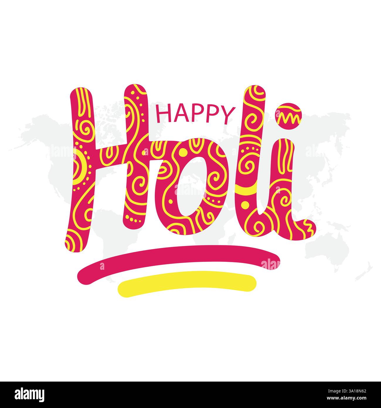 Happy holi festival. colorful pot and powder. vector illustration ...