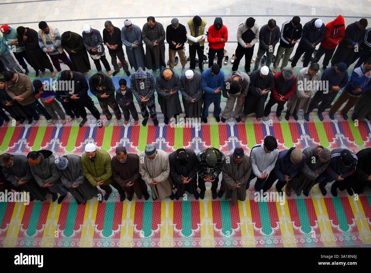 On March 7, 2025, Kashmiri Muslims perform prayers at the Sheikh ul ...