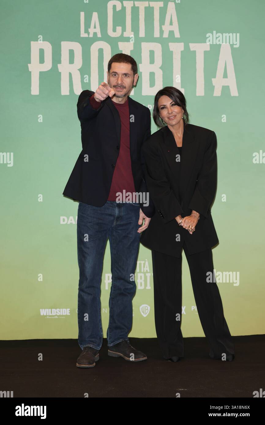 Gabriele Mainetti, Sabrina Ferilli Photocall of the press conference of the movie -La cittˆ ...