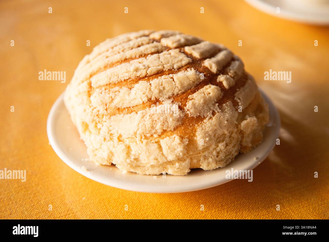 Concha is a variety of Mexican sweet bread. It is named for its resemblance to a seashell Stock ...