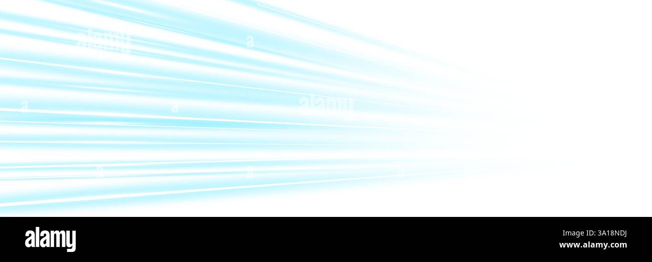 High speed blue light streaks. Energetic vector illustration featuring neon motion trails ...