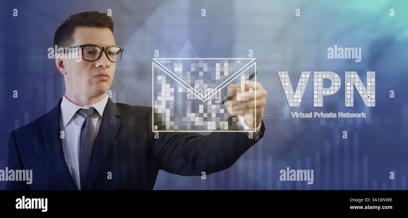 VPN. Light charts background Vol.1 Digital pixel letter Stock Photo - Alamy