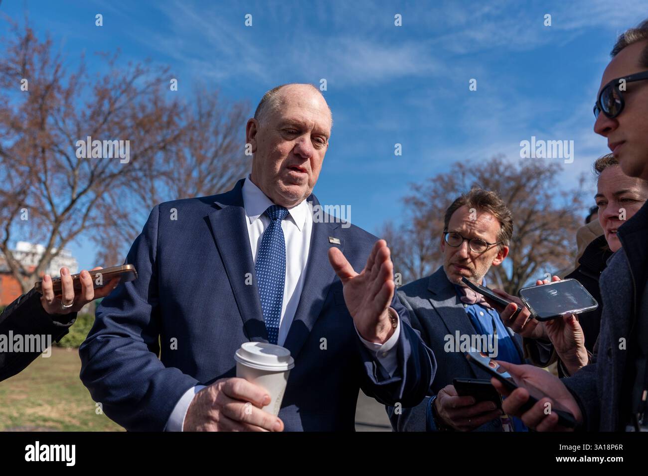White House border czar Tom Homan speaks with reporters at the White ...