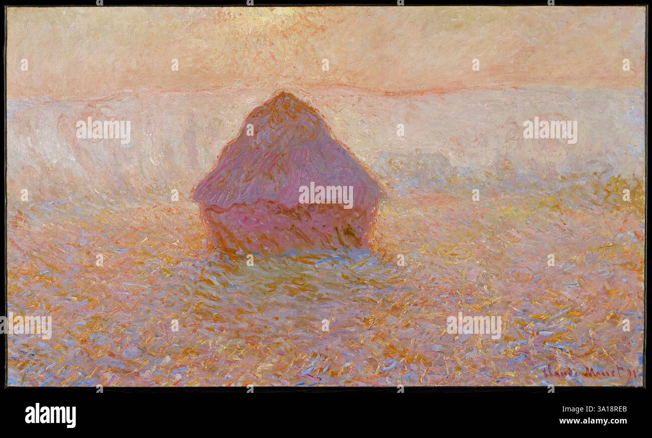 Grainstack, Sun in the Mist. Claude Monet. 1891 Stock Photo - Alamy