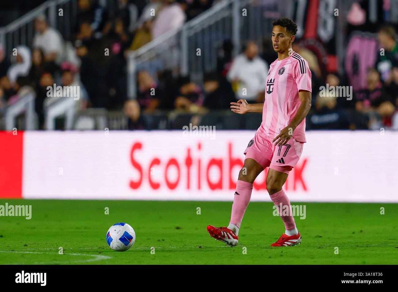 FORT LAUDERDALE, FL - MARCH 06: Ian Fray #17 of Inter Miami CF kicks ...