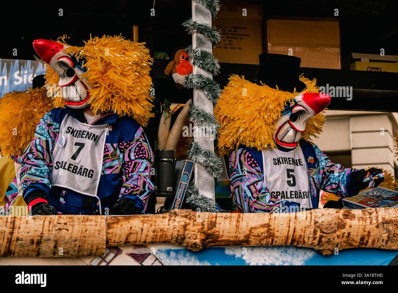 Basler Fasnacht parade (Cortege) with groups in full costume Stock ...