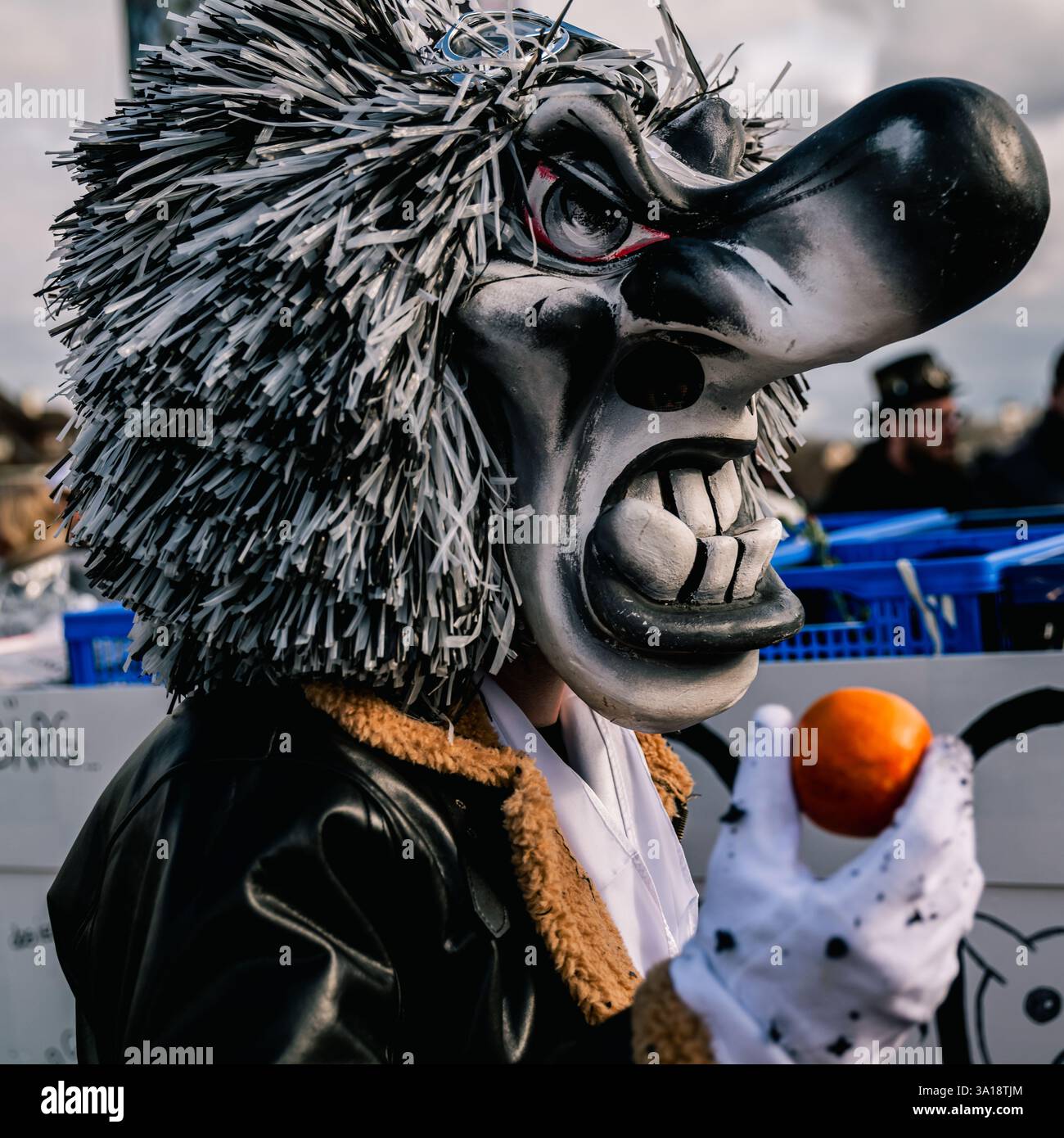 Basler Fasnacht parade (Cortege) with groups in full costume Stock ...