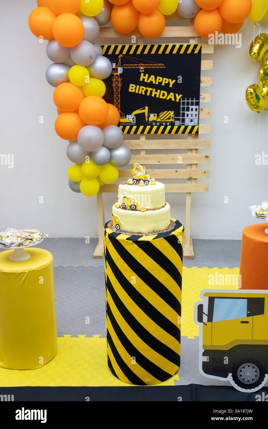 Construction-Themed Birthday – Powerful Celebration Stock Photo - Alamy