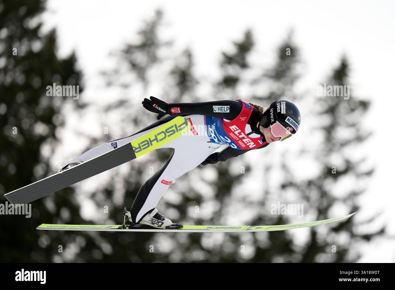 Ingvild Synnoeve Midtskogen, of Norway, soars through the air during ...