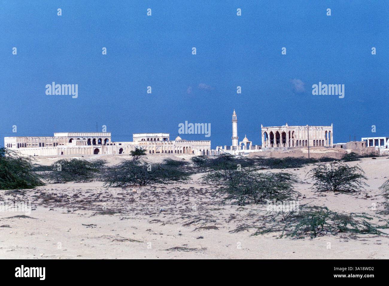 Bahrain 1979 – archival image of a large palace compound in Sakhir area ...