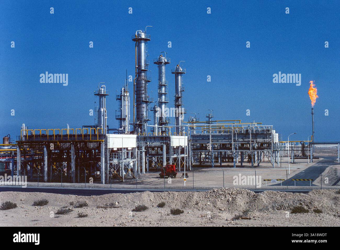 Bahrain 1979 – archival image of BAPCO crude oil refinery in Sakhir ...