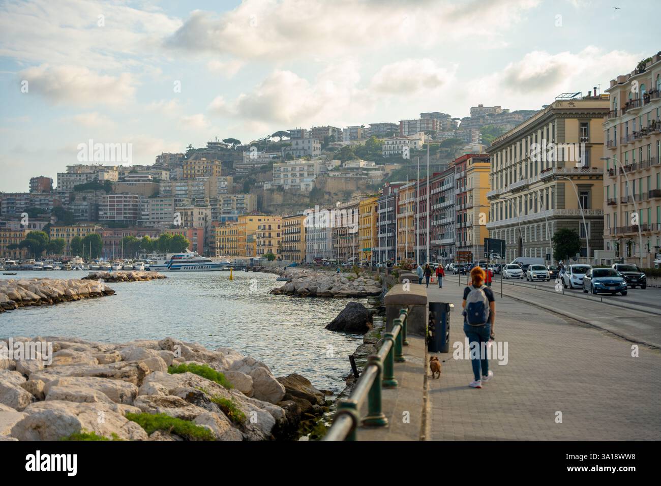Naples, Italy - May 27, 2024: A well-maintained waterfront promenade in ...