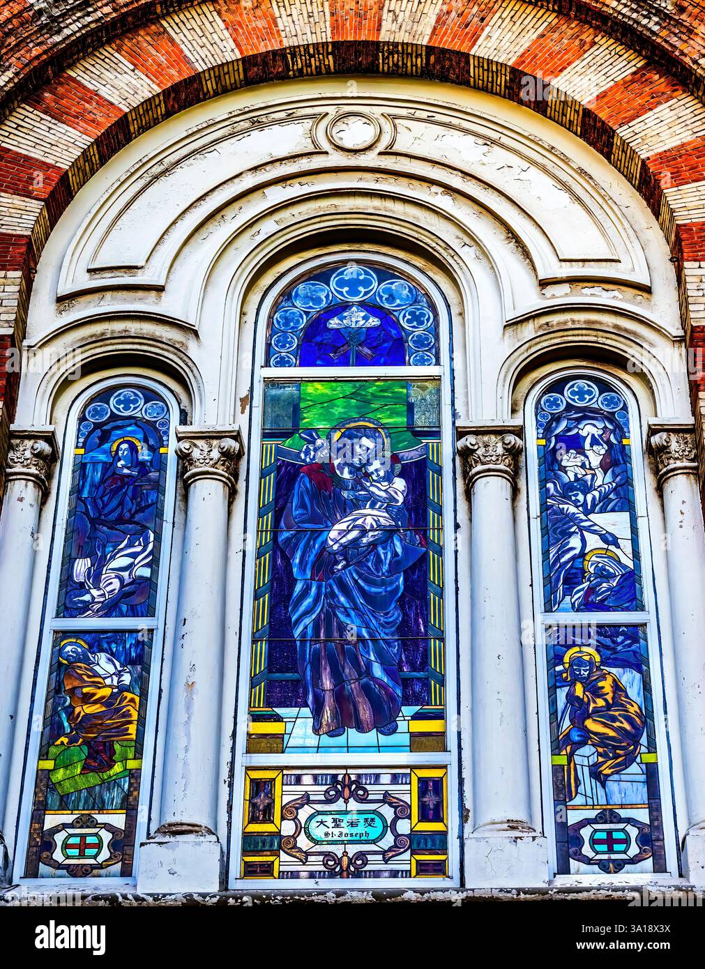 Colorful Saint Joseph Stained Glass Baby Jesus St Joseph Cathedral ...