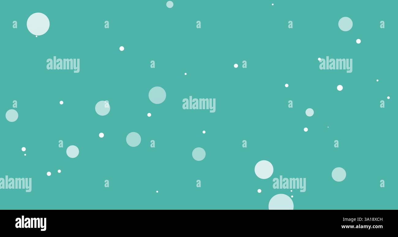 Image of white spots falling on green background Stock Photo - Alamy