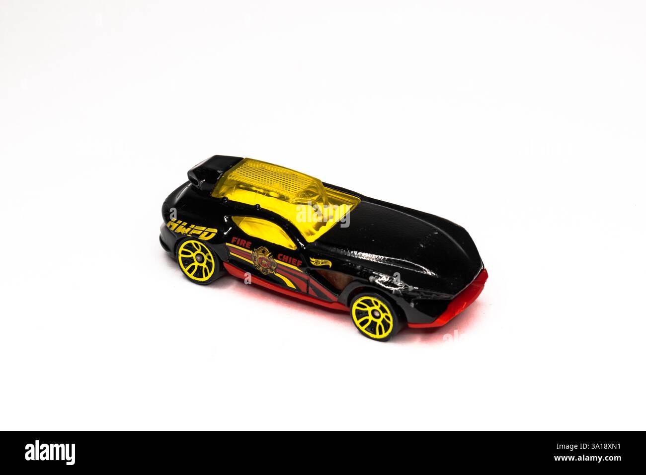 Hot Wheels Fast Master Fire Chief Car isolated on white background ...