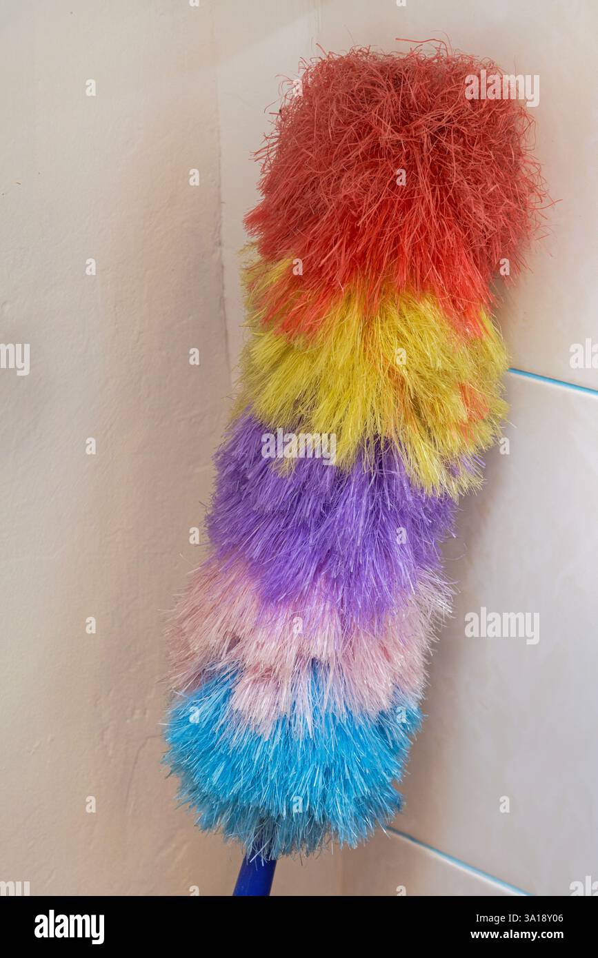 Rainbow Feather Static Duster Home Cleaning Colour Device Stock Photo ...