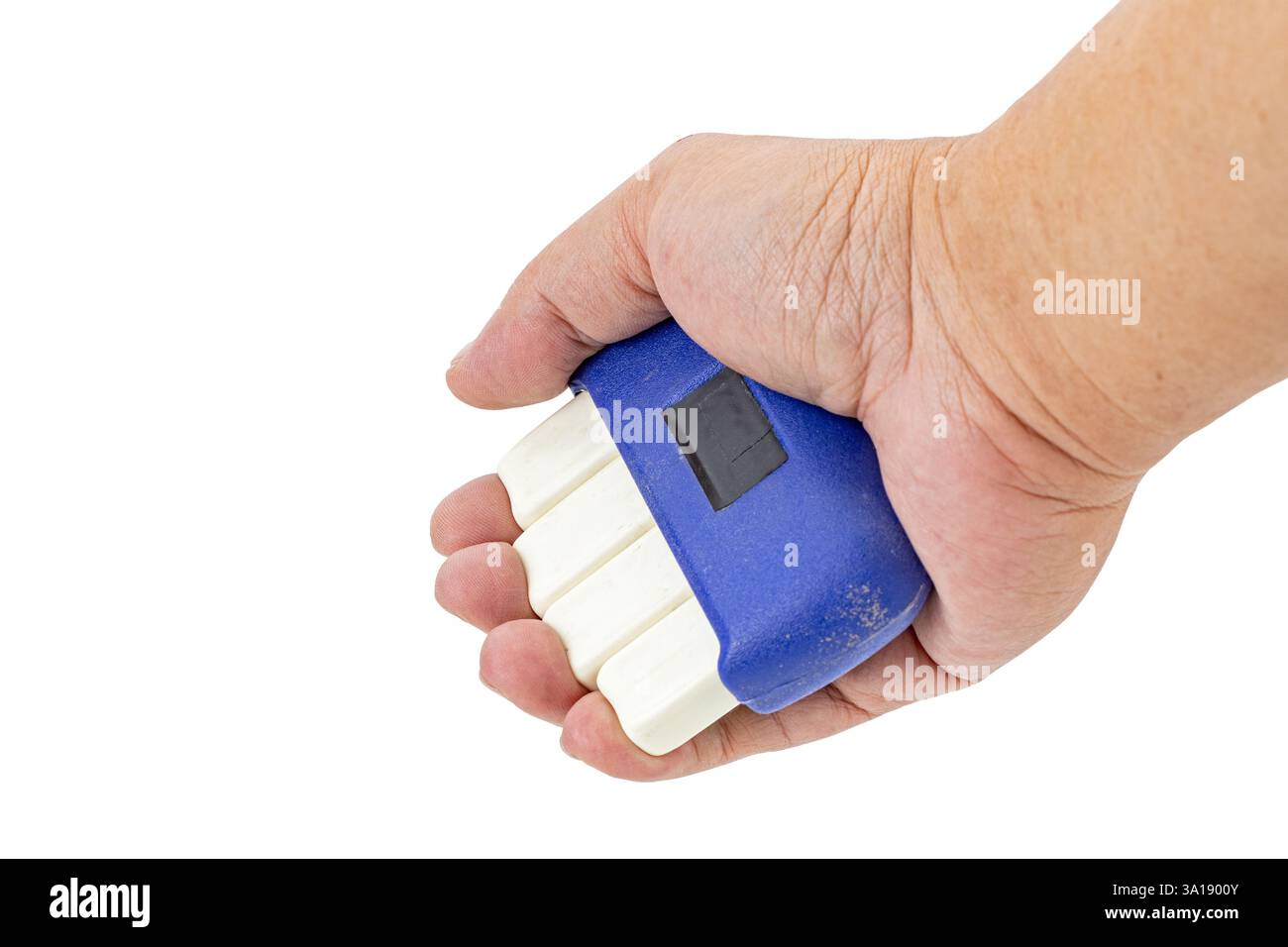 Hand exercise equipment by squeezing, isolated on white background ...