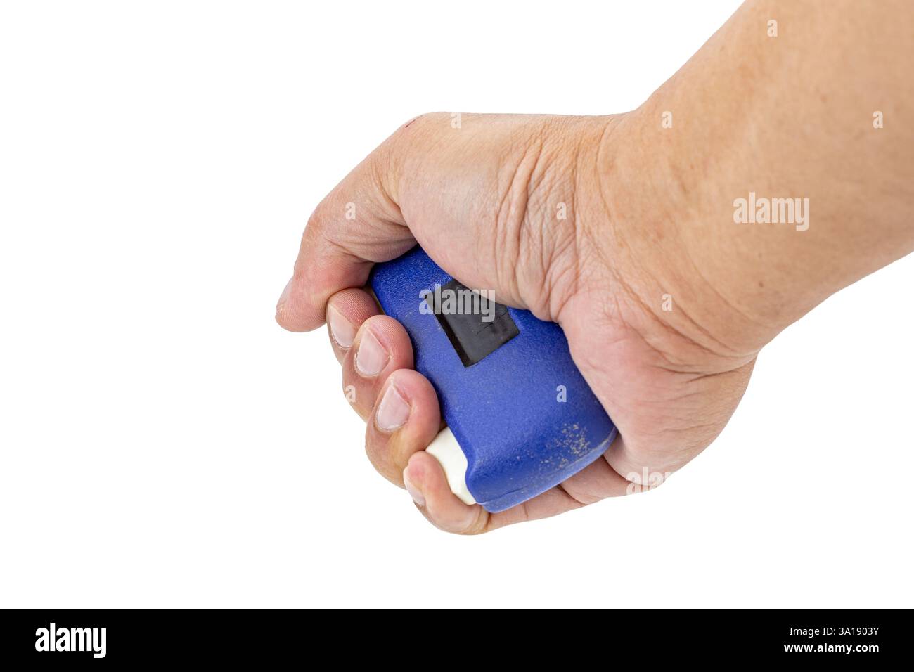 Hand exercise equipment by squeezing, isolated on white background ...