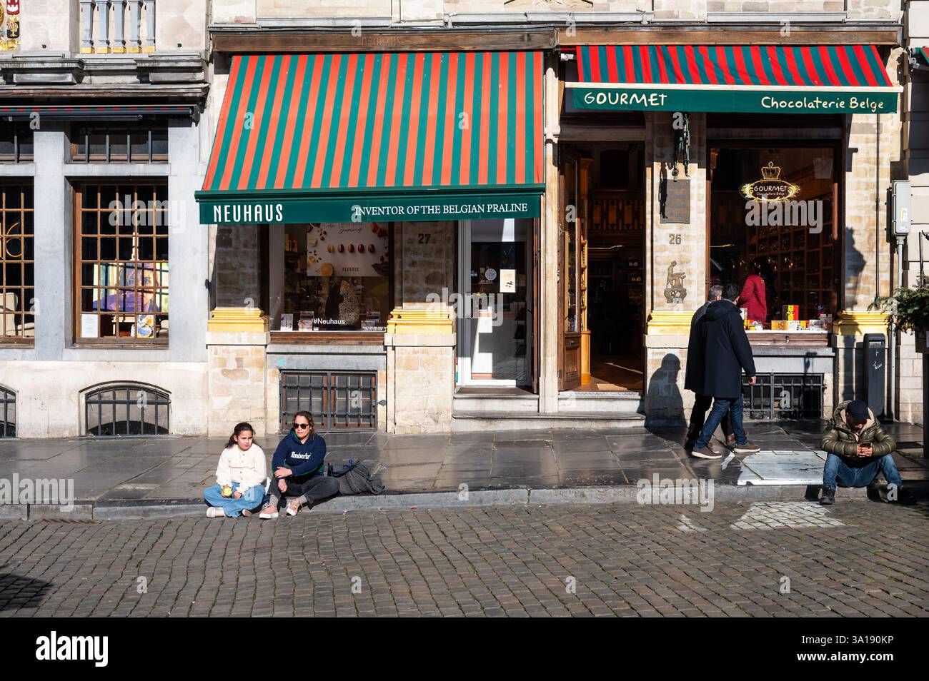 Neuhaus shop, inventor of Belgian Pralines, Brussels Grand Place ...