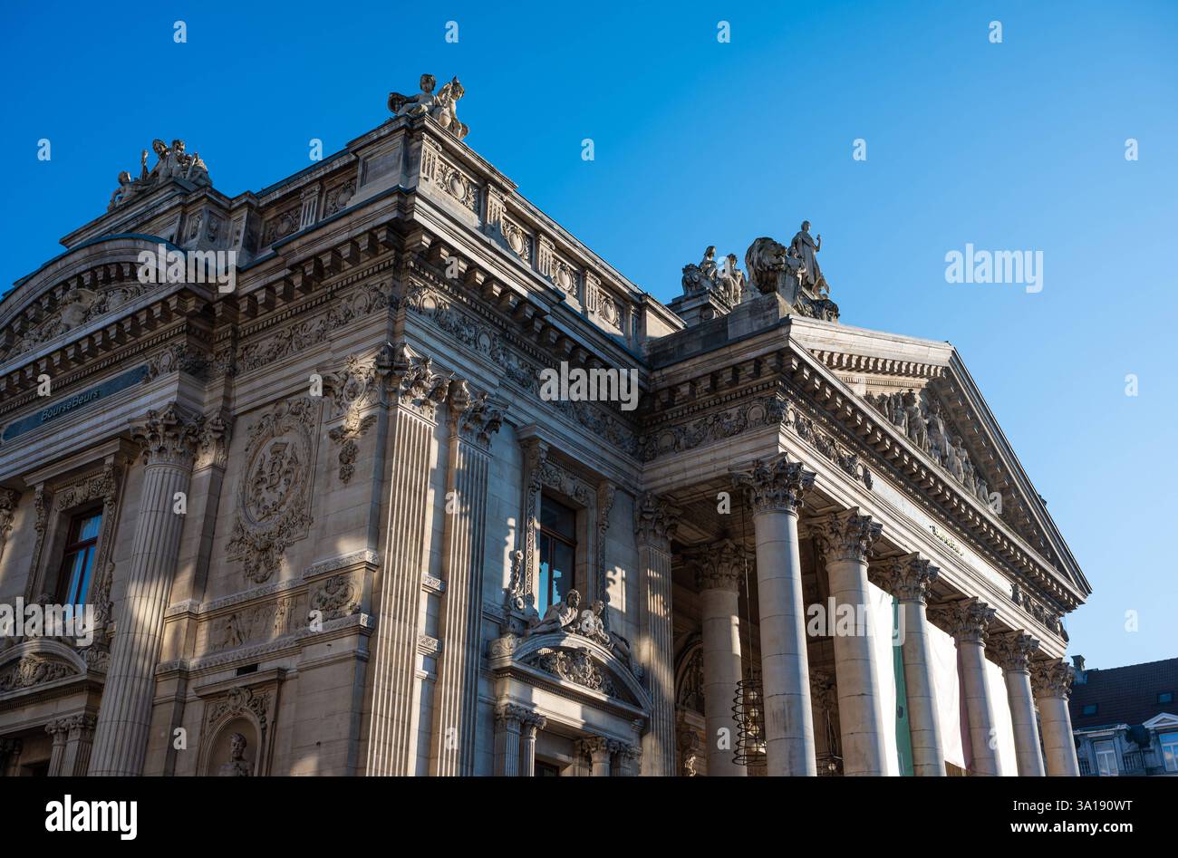 Detail of the Beurs or Bourse landmark, the old stock exchange, now a ...