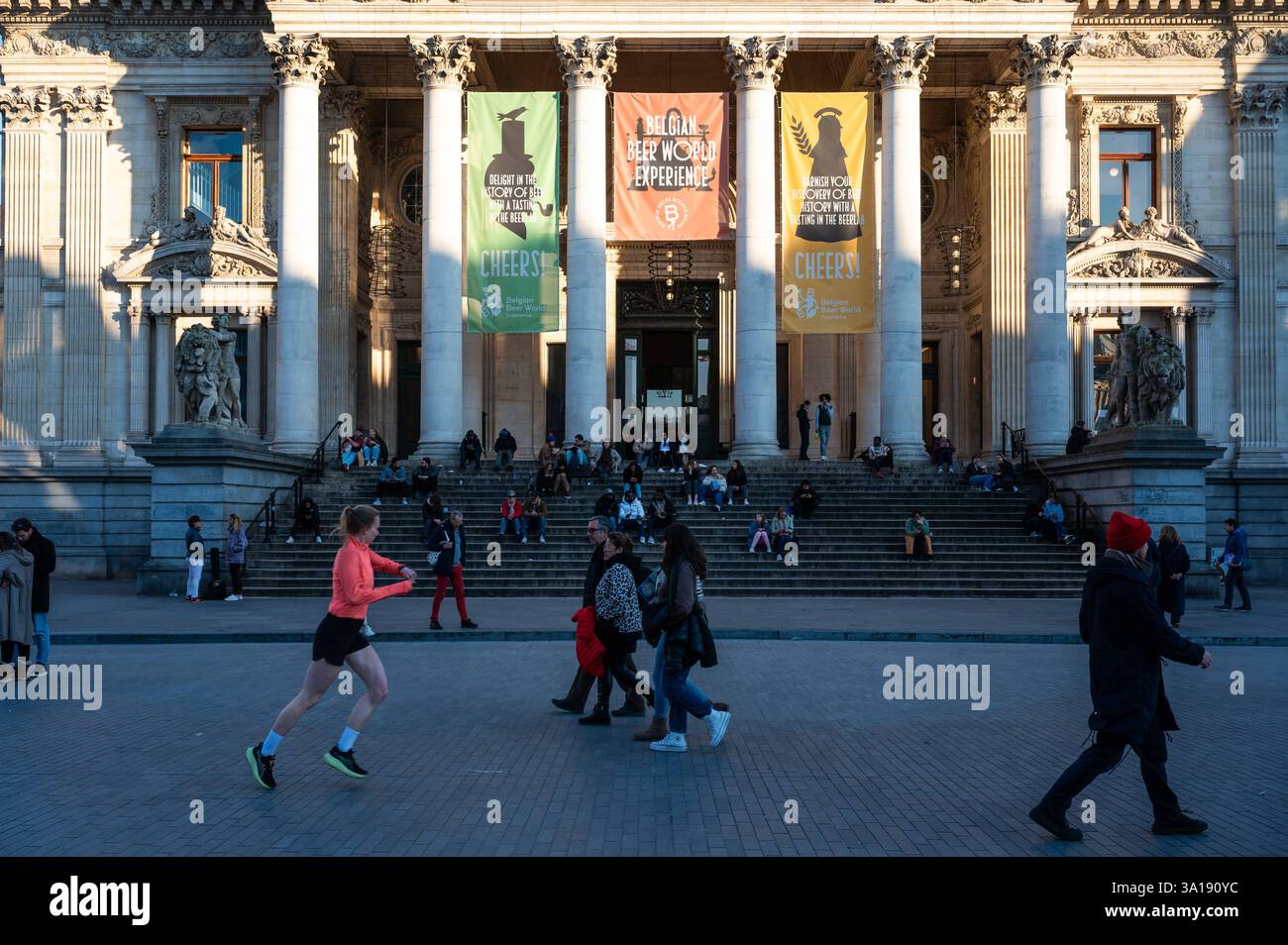 Monument of the old stock exchange La Bourse De Beurs in Brussels old ...