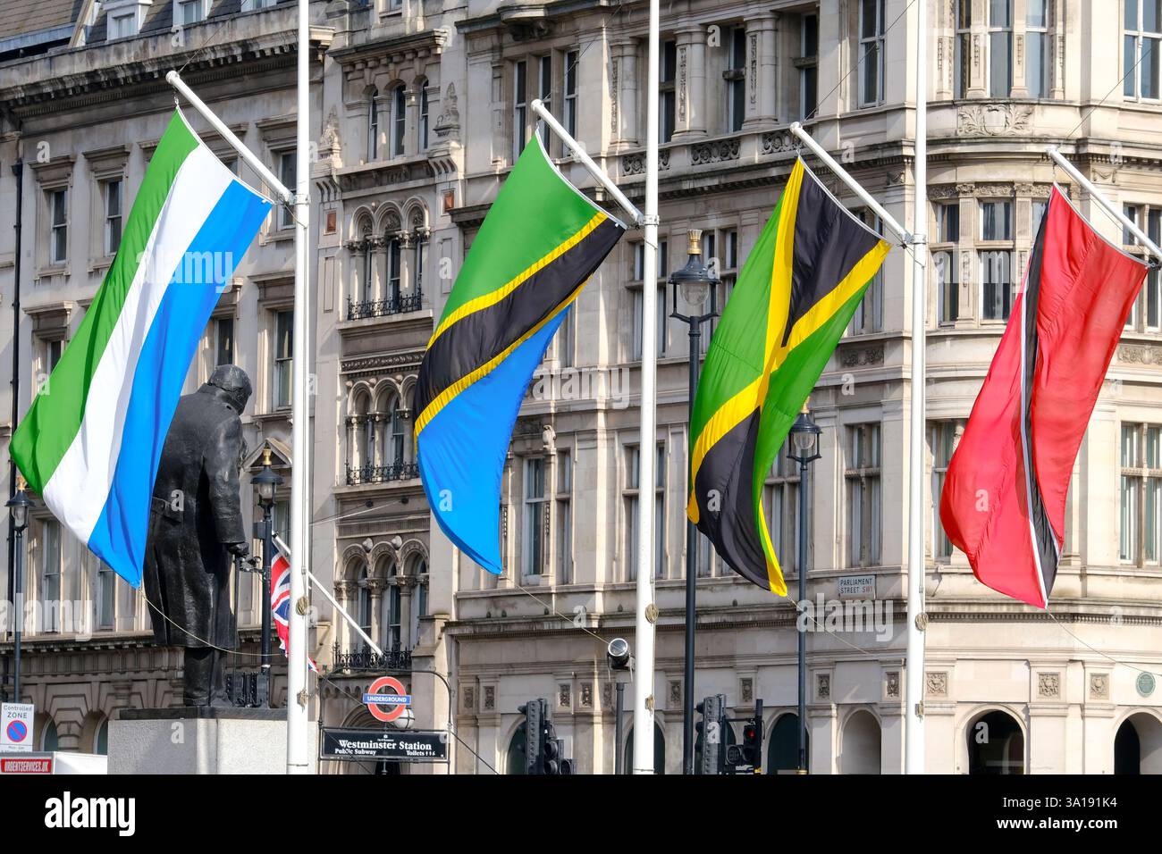 London, UK. 7th March, 2025. The flags of the 56 Commonwealth member ...