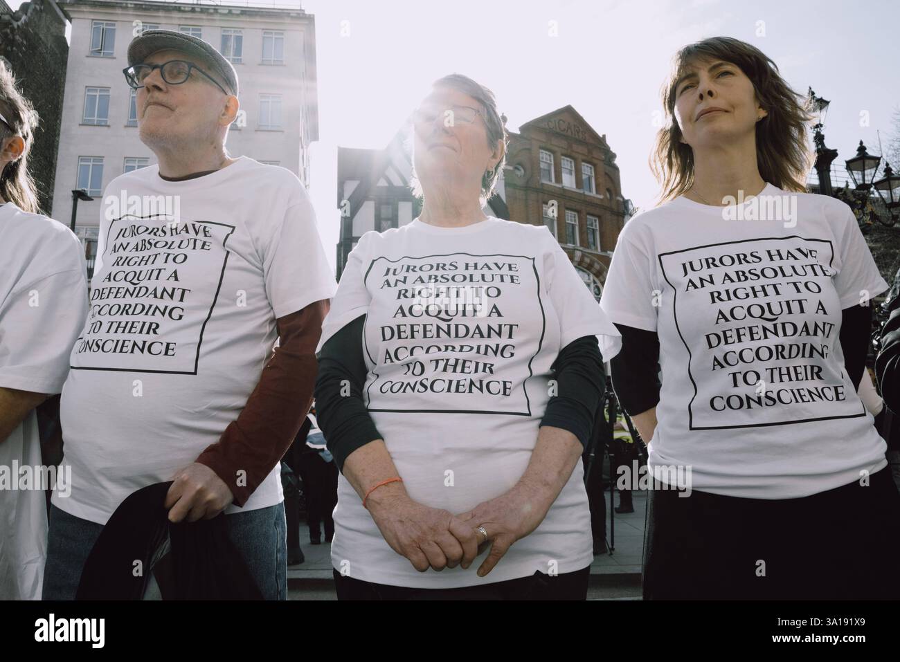 Walney 16 Ruling in London Climate activists protest outside the Royal ...