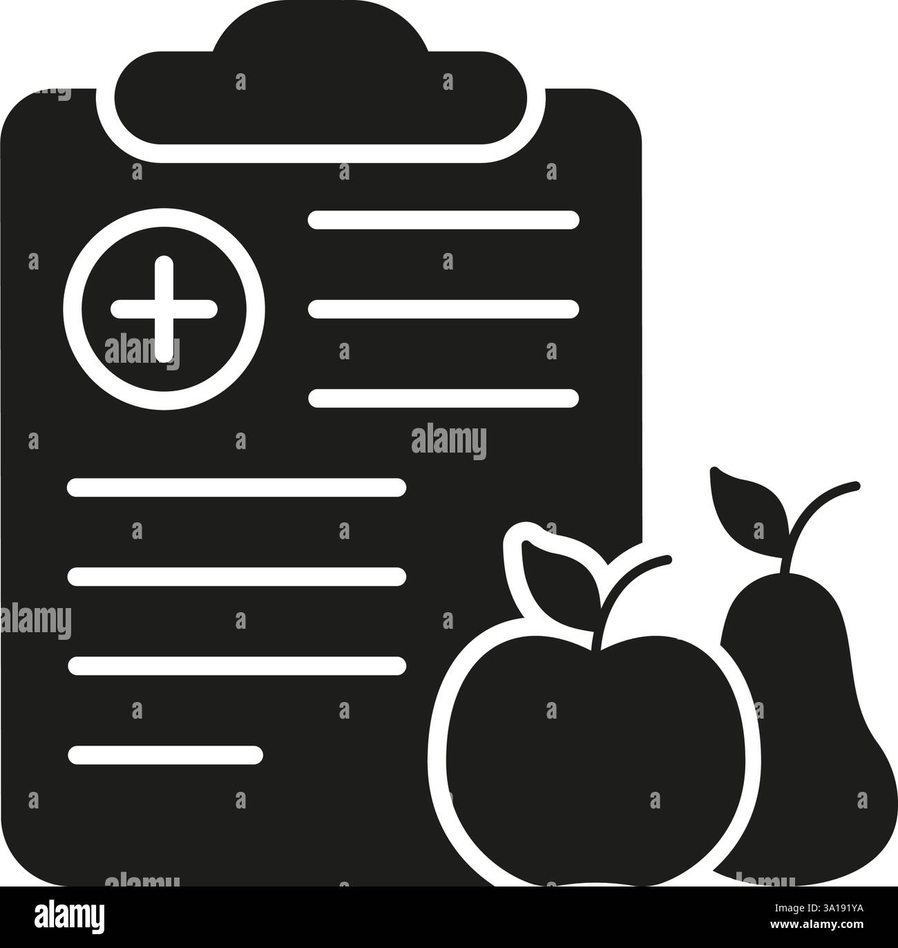 Nutrition Plan on Clipboard Solid Icon. Healthy Eating Schedule with ...