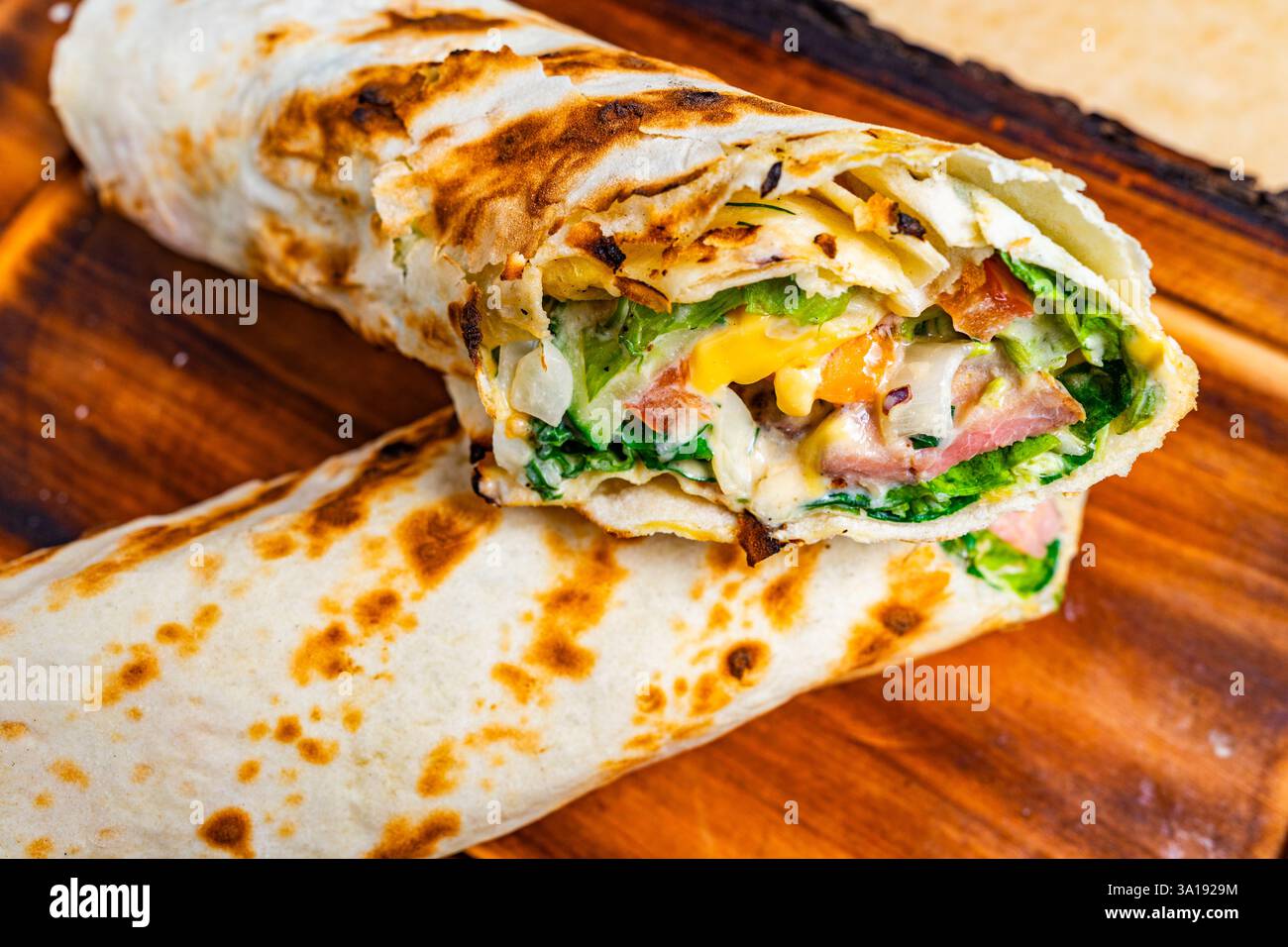 Colorful wrap made grilled hi-res stock photography and images - Alamy
