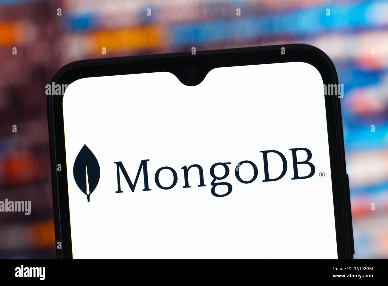 In this photo illustration, the MongoDB logo is seen displayed on a ...