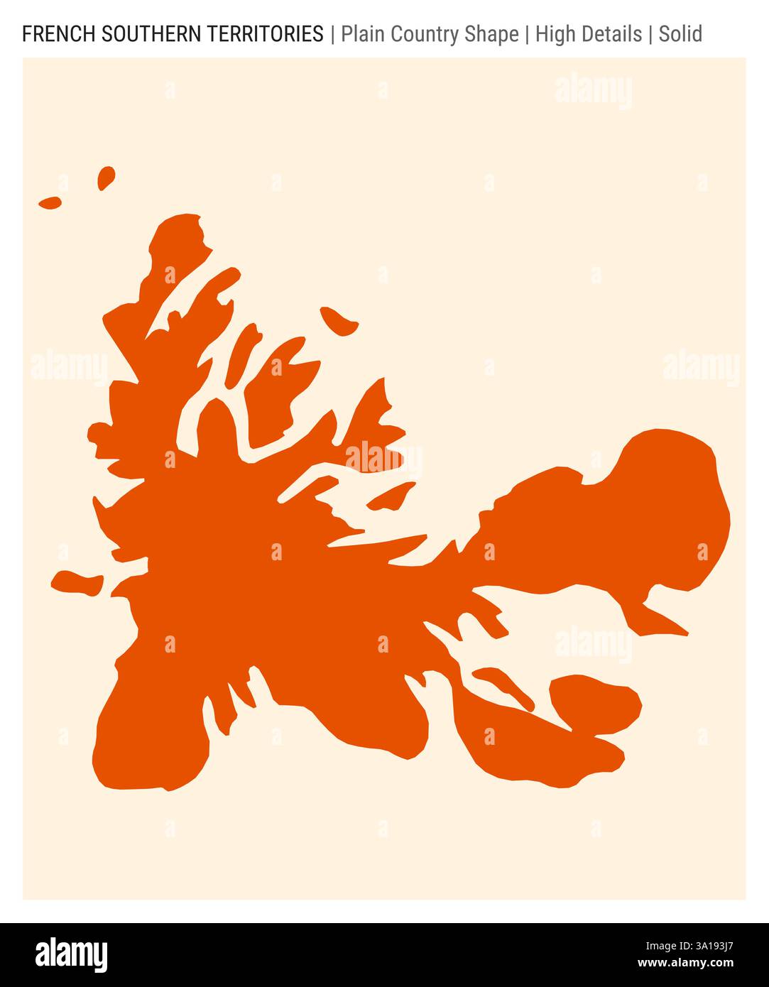 TAAF plain country map. High details. Solid style. Shape of TAAF ...