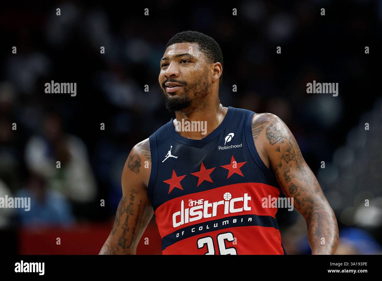 Washington Wizards guard Marcus Smart (36) looks on during the second ...