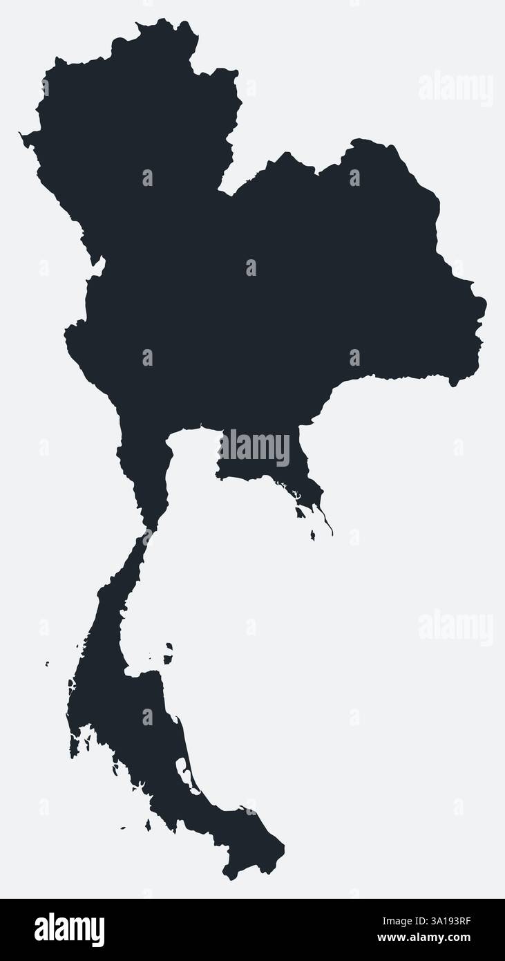 Thailand map. Just a simple border map. Shape of the country. Flat ...