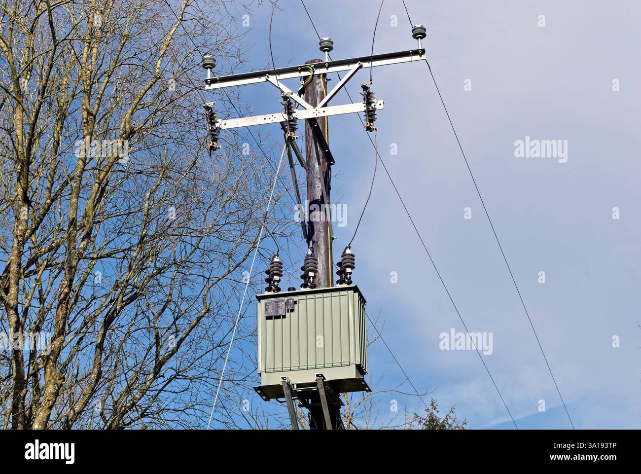 New 11KV 3 phase pole with transformer Stock Photo - Alamy