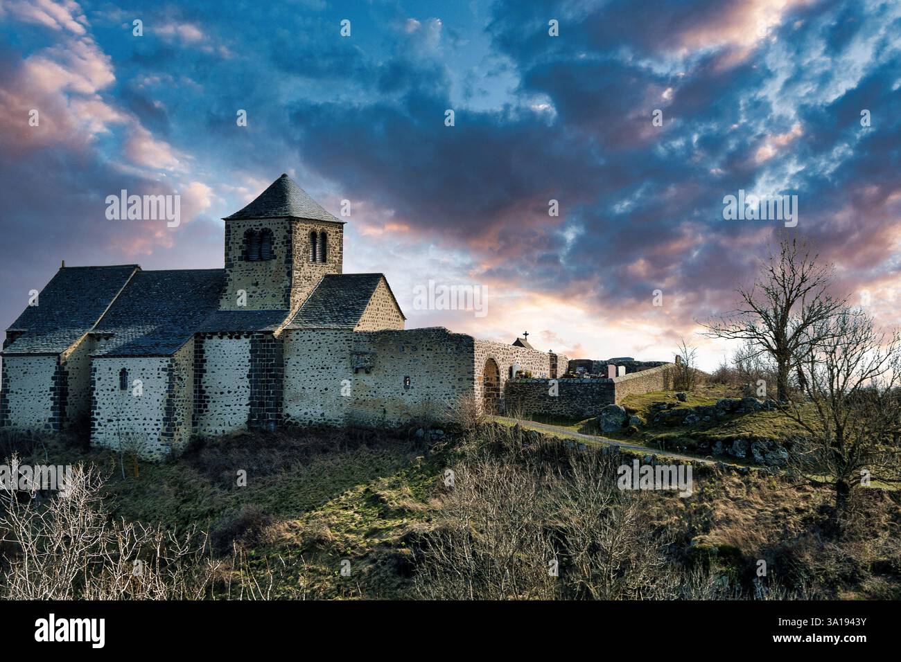 Dauzat-sur-Vodable, The Romanesque church of Saint-Géraud built on a ...