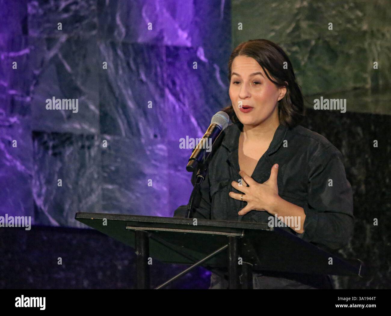New York, New York, USA. 7th Mar, 2025. SHAINA TAUB, writer of Broadway ...