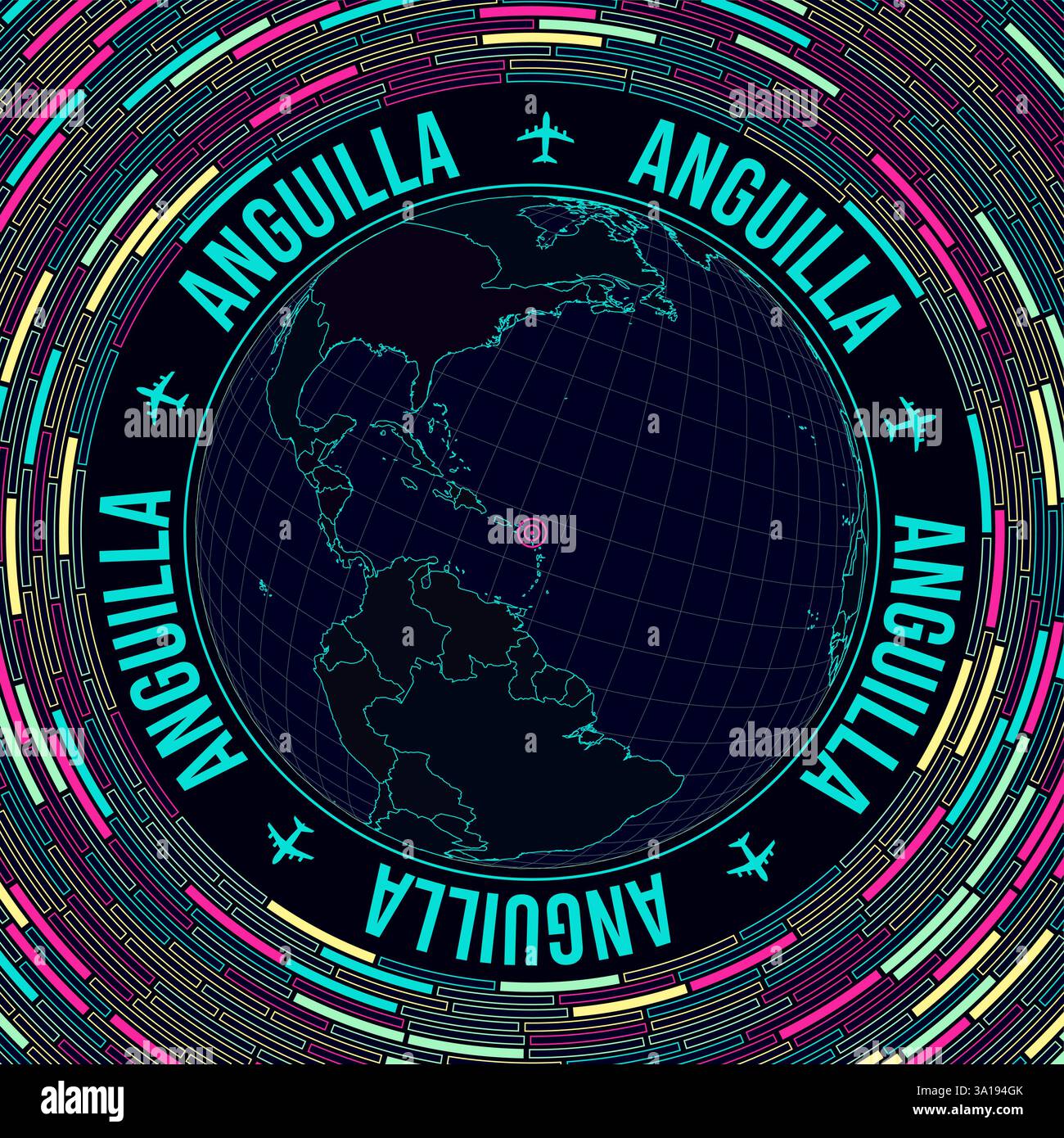 Anguilla outline silhouette map hi-res stock photography and images - Alamy
