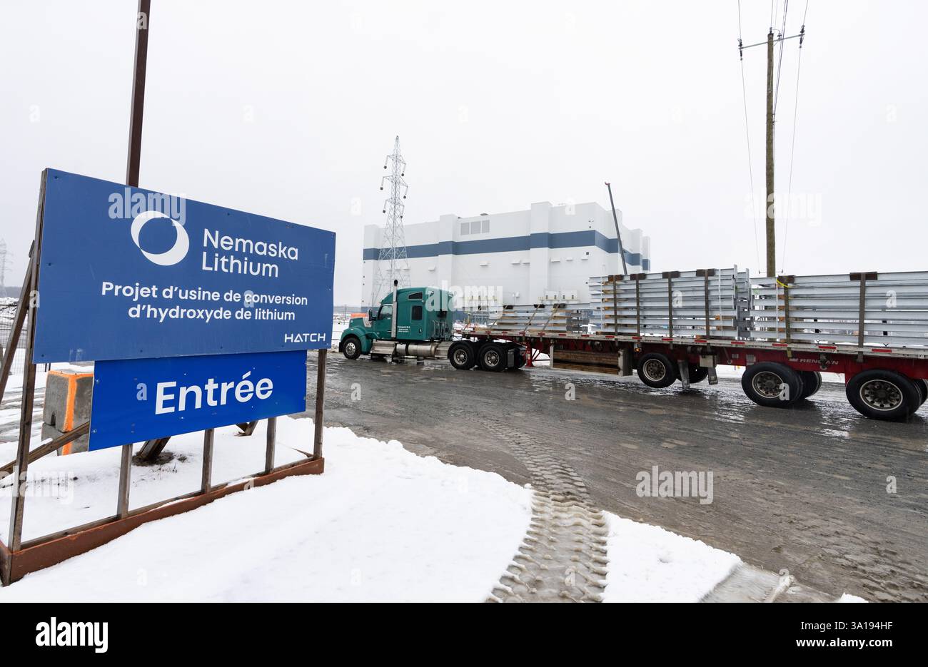 Becancour, Canada. 05th Mar, 2025. Nemaska Lithium is seen under ...