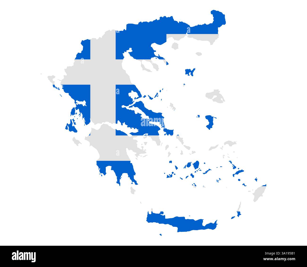Greece flag and map Cut Out Stock Images & Pictures - Alamy